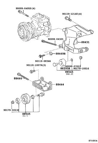 8844026070 Toyota polea inversión / guía, correa poli v