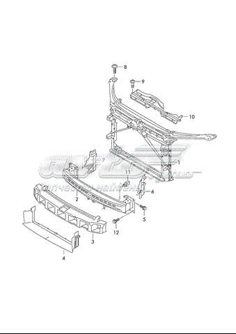5E0805588 VAG soporte de radiador completo(panel de montaje para foco)