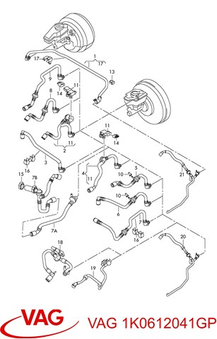 1K0612041GP VAG tubo, vacío de booster